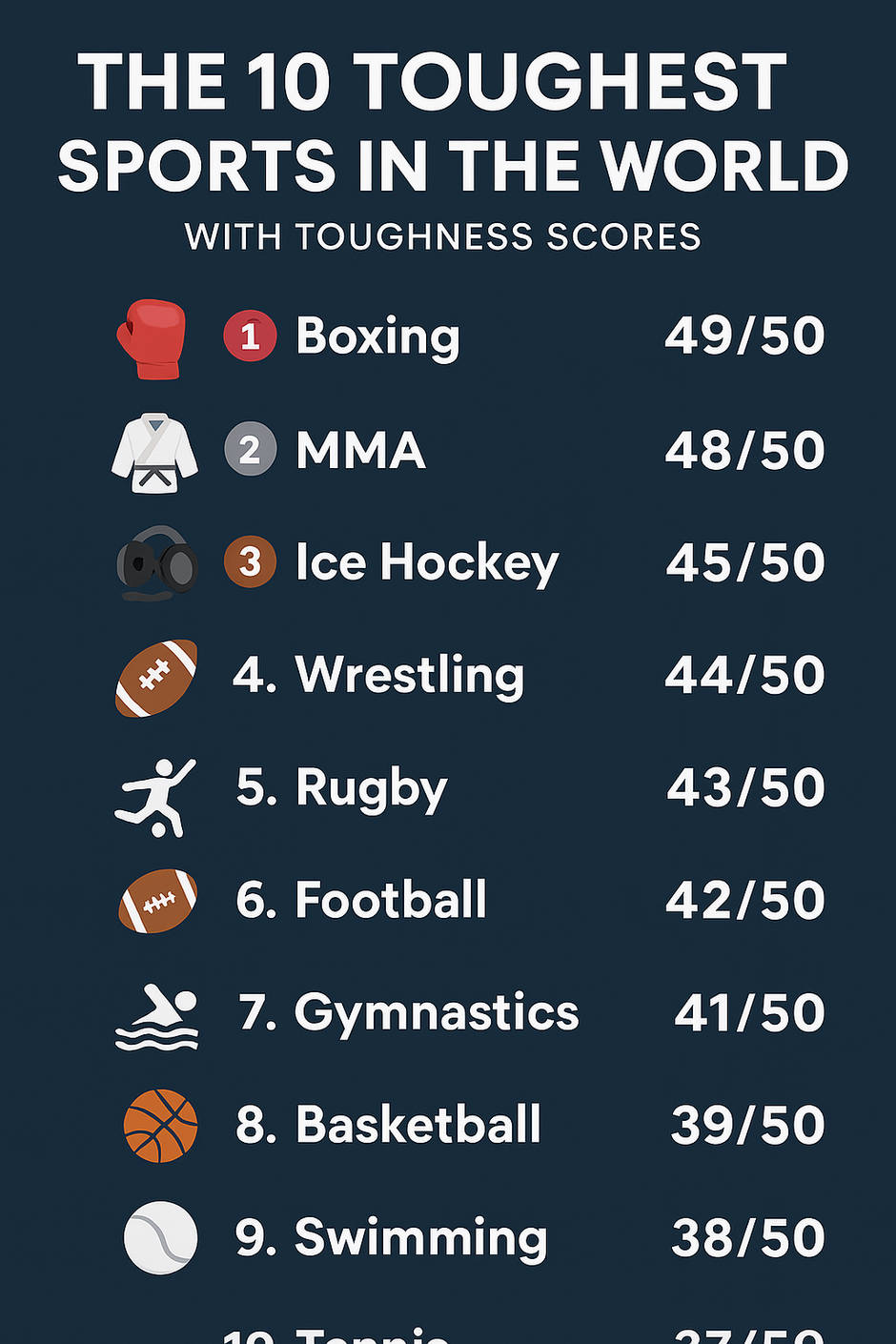 The 10 Toughest Sports in the World: Ranked and Broken Down | Sports ...